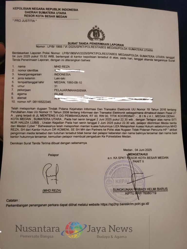 Saahh!! Muhammad Reza SH Resmi Melaporkan Siti Nurhaliza Lubis Terkait ...